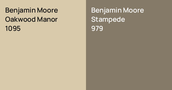 Benjamin Moore Oakwood Manor vs. Benjamin Moore Stampede comparison