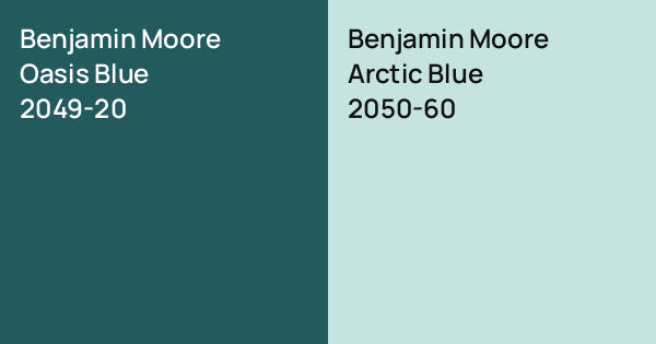 Benjamin Moore Oasis Blue vs. Benjamin Moore Arctic Blue comparison