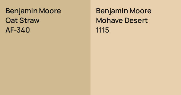 Benjamin Moore Oat Straw vs. Benjamin Moore Mohave Desert comparison