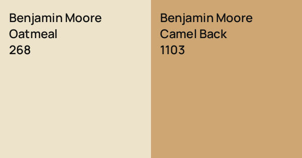 Benjamin Moore Oatmeal vs. Benjamin Moore Camel Back comparison
