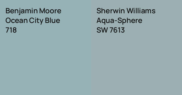 Benjamin Moore Ocean City Blue vs. Sherwin Williams Aqua-Sphere comparison