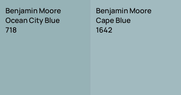 Benjamin Moore Ocean City Blue vs. Benjamin Moore Cape Blue comparison