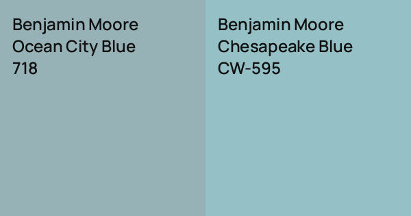 Benjamin Moore Ocean City Blue vs. Benjamin Moore Chesapeake Blue ...