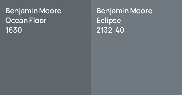 Benjamin Moore Ocean Floor vs. Benjamin Moore Eclipse comparison