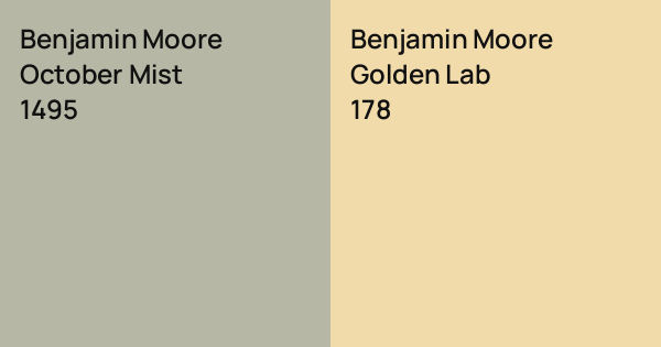 Benjamin Moore October Mist vs. Benjamin Moore Golden Lab comparison