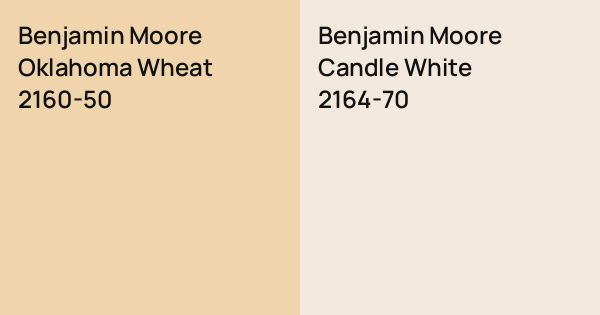 Benjamin Moore Oklahoma Wheat vs. Benjamin Moore Candle White comparison