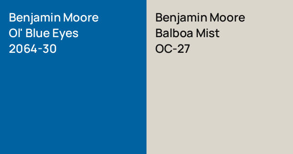 Benjamin Moore Ol' Blue Eyes vs. Benjamin Moore Balboa Mist comparison