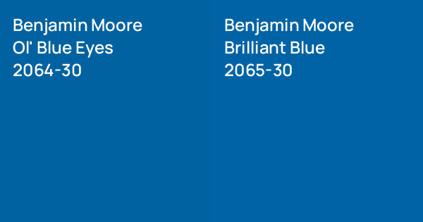 Benjamin Moore Ol' Blue Eyes vs. Benjamin Moore Brilliant Blue comparison