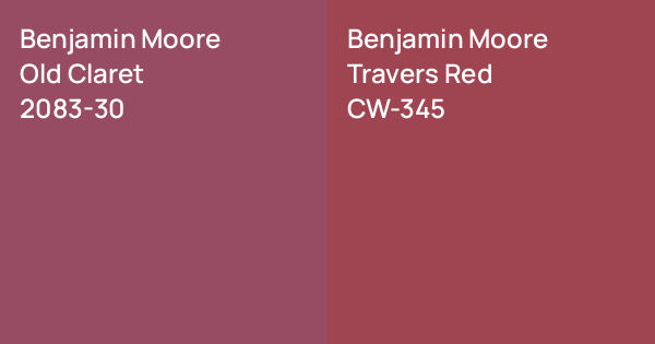 Benjamin Moore Old Claret vs. Benjamin Moore Travers Red comparison