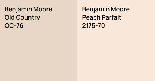 Benjamin Moore Old Country vs. Benjamin Moore Peach Parfait comparison