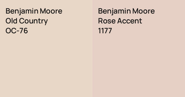 Benjamin Moore Old Country vs. Benjamin Moore Rose Accent comparison