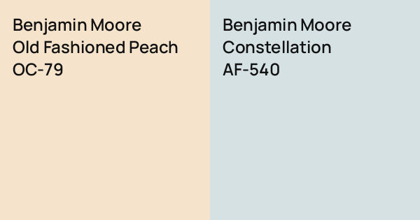 Benjamin Moore Old Fashioned Peach vs. Benjamin Moore Constellation ...
