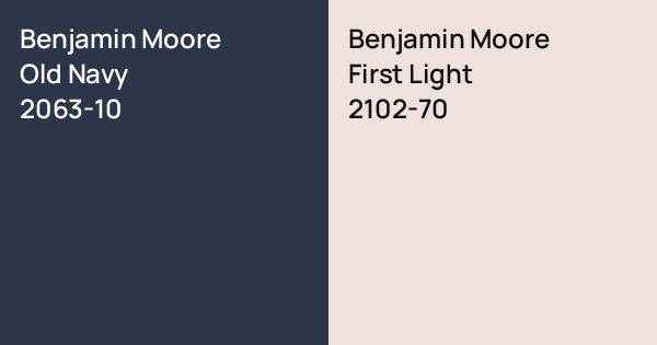 Benjamin Moore Old Navy vs. Benjamin Moore First Light comparison