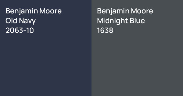 Benjamin Moore Old Navy vs. Benjamin Moore Midnight Blue comparison