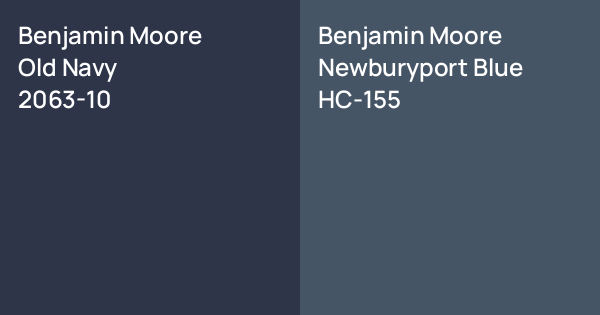 Benjamin Moore Old Navy vs. Benjamin Moore Newburyport Blue comparison