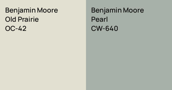 Benjamin Moore Old Prairie vs. Benjamin Moore Pearl comparison
