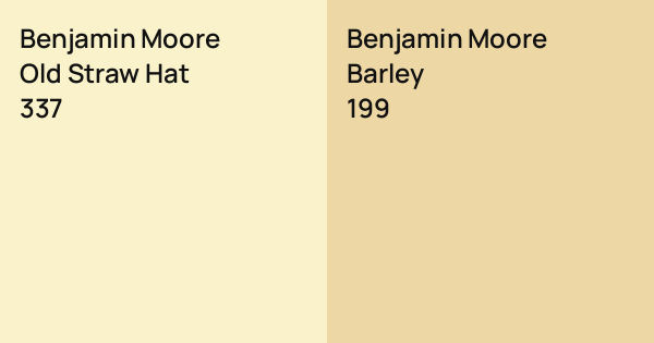 Benjamin Moore Old Straw Hat vs. Benjamin Moore Barley comparison