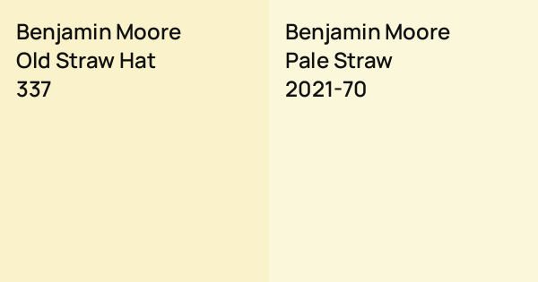 Benjamin Moore Old Straw Hat vs. Benjamin Moore Pale Straw comparison