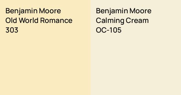 Benjamin Moore Old World Romance vs. Benjamin Moore Calming Cream ...