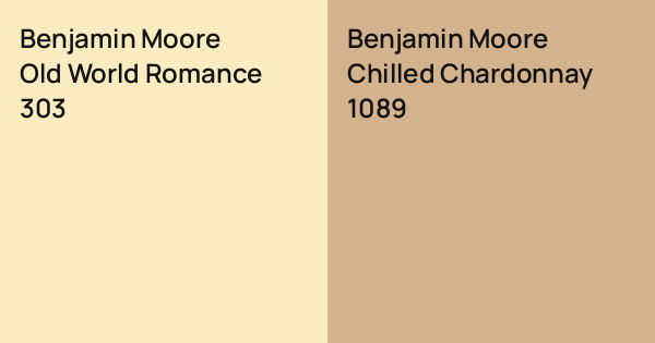 Benjamin Moore Old World Romance vs. Benjamin Moore Chilled Chardonnay ...
