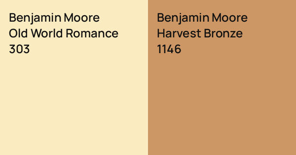 Benjamin Moore Old World Romance vs. Benjamin Moore Harvest Bronze ...