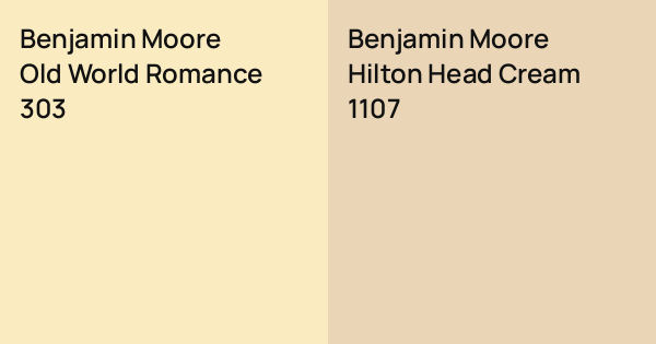 Benjamin Moore Old World Romance vs. Benjamin Moore Hilton Head Cream ...
