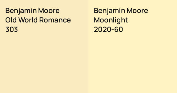 Benjamin Moore Old World Romance vs. Benjamin Moore Moonlight comparison