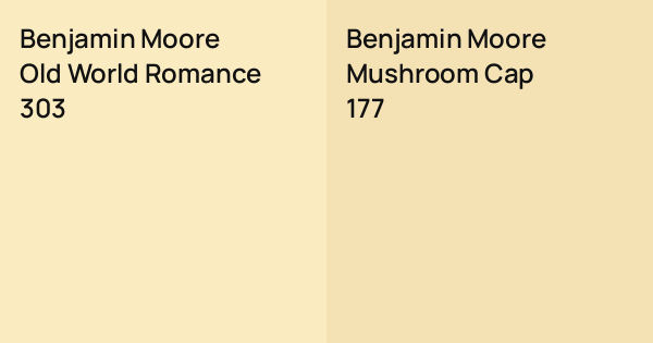 Benjamin Moore Old World Romance vs. Benjamin Moore Mushroom Cap comparison