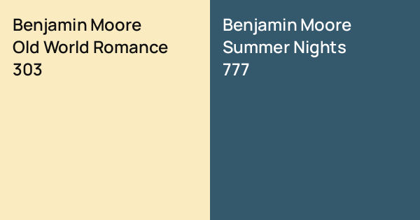 Benjamin Moore Old World Romance vs. Benjamin Moore Summer Nights ...