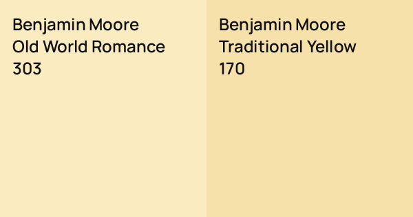Benjamin Moore Old World Romance vs. Benjamin Moore Traditional Yellow ...