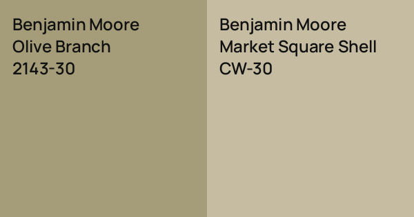 Benjamin Moore Olive Branch vs. Benjamin Moore Market Square Shell ...