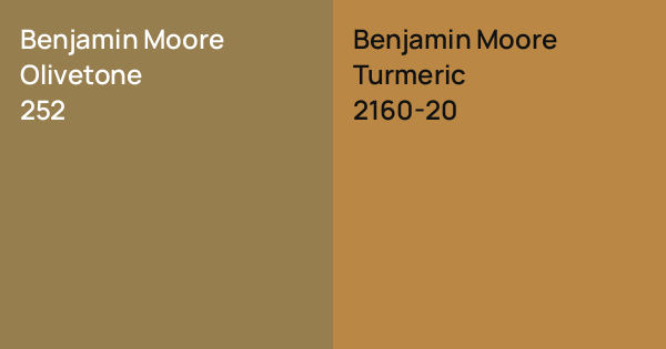 Benjamin Moore Olivetone vs. Benjamin Moore Turmeric comparison