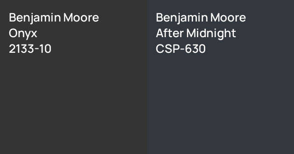 Benjamin Moore Onyx vs. Benjamin Moore After Midnight comparison