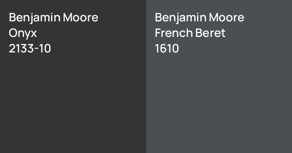 Benjamin Moore Onyx vs. Benjamin Moore French Beret comparison