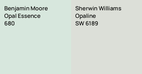 Benjamin Moore Opal Essence vs. Sherwin Williams Opaline comparison