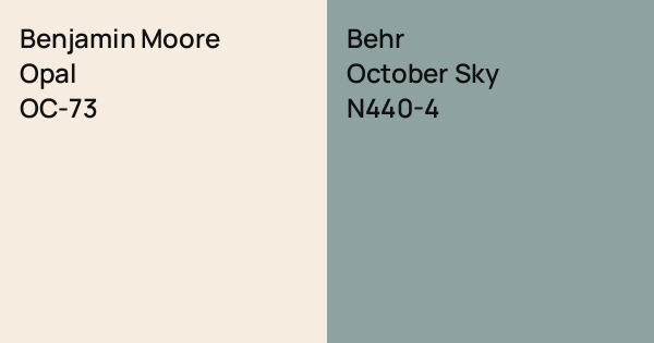 Benjamin Moore Opal vs. Behr October Sky comparison