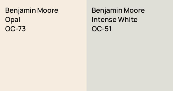 Benjamin Moore Opal vs. Benjamin Moore Intense White comparison