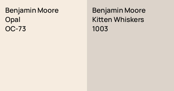 Benjamin Moore Opal vs. Benjamin Moore Kitten Whiskers comparison