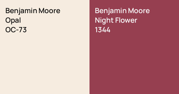 Benjamin Moore Opal vs. Benjamin Moore Night Flower comparison
