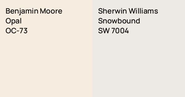 Benjamin Moore Opal vs. Sherwin Williams Snowbound comparison