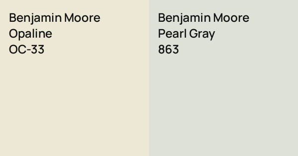 Benjamin Moore Opaline vs. Benjamin Moore Pearl Gray comparison