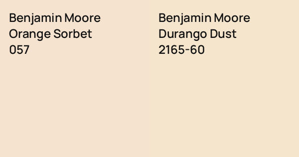 Benjamin Moore Orange Sorbet vs. Benjamin Moore Durango Dust comparison