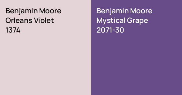 Benjamin Moore Orleans Violet vs. Benjamin Moore Mystical Grape comparison