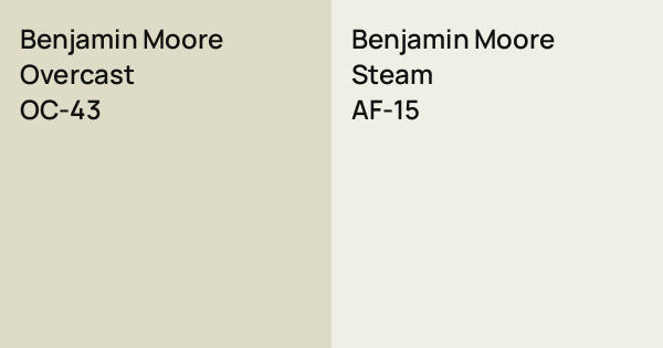 Benjamin Moore Overcast vs. Benjamin Moore Steam comparison