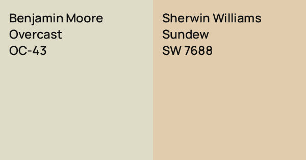 Benjamin Moore Overcast vs. Sherwin Williams Sundew comparison