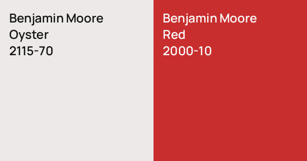 Benjamin Moore Oyster vs. Benjamin Moore Red comparison