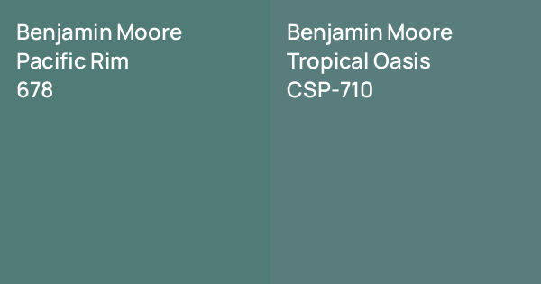 Benjamin Moore Pacific Rim vs. Benjamin Moore Tropical Oasis comparison
