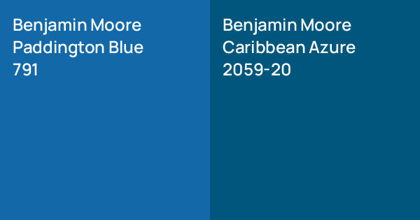 Benjamin Moore Paddington Blue vs. Benjamin Moore Caribbean Azure ...