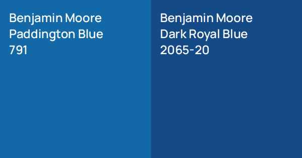 Benjamin Moore Paddington Blue vs. Benjamin Moore Dark Royal Blue ...