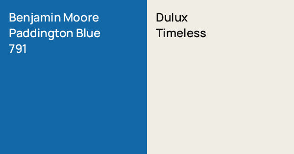 Benjamin Moore Paddington Blue vs. Dulux Timeless comparison